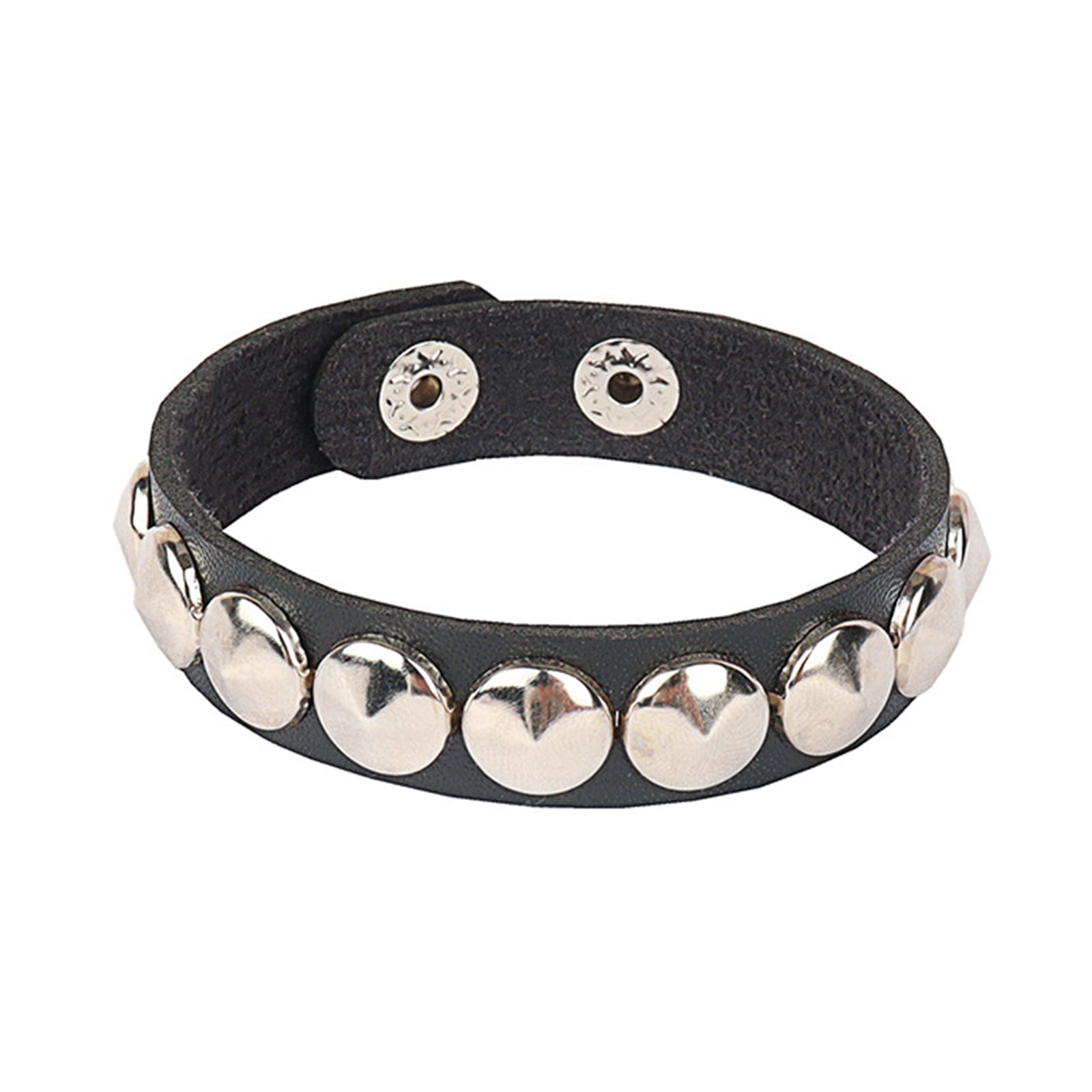 Milue Punk Goth Bracelet for Women Men Leather Spike Rivets Metal ...