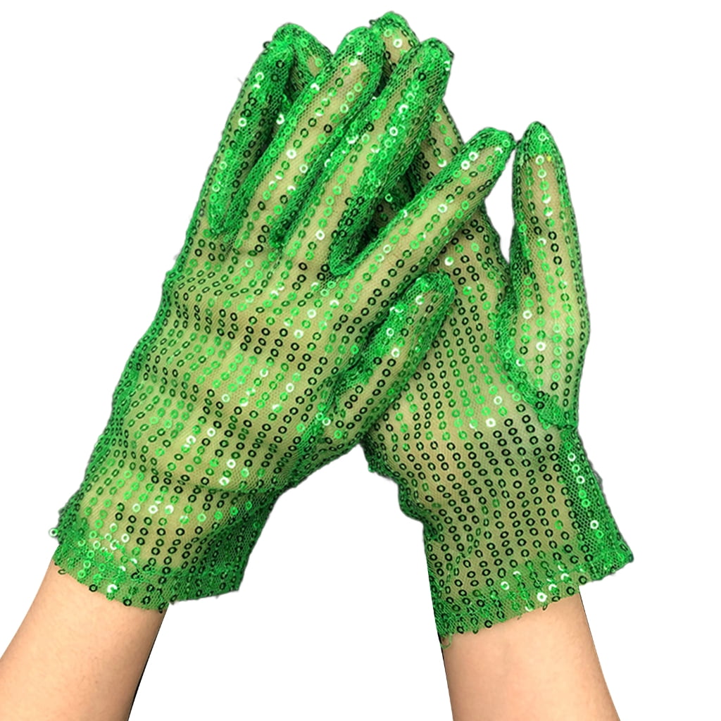 Milue Sequin Gloves Women Performance Gloves Glitter Gloves Banquet ...