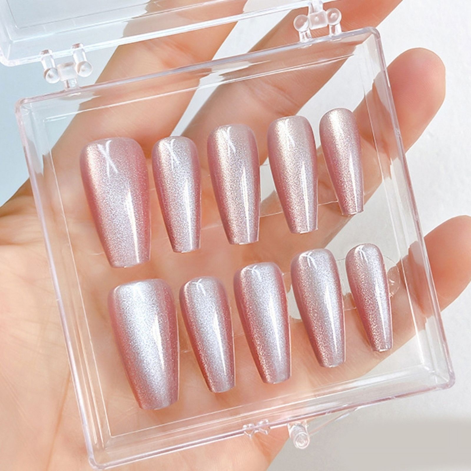 Milue Short Square False Nails Glitter Ballerinas False Nails Full ...