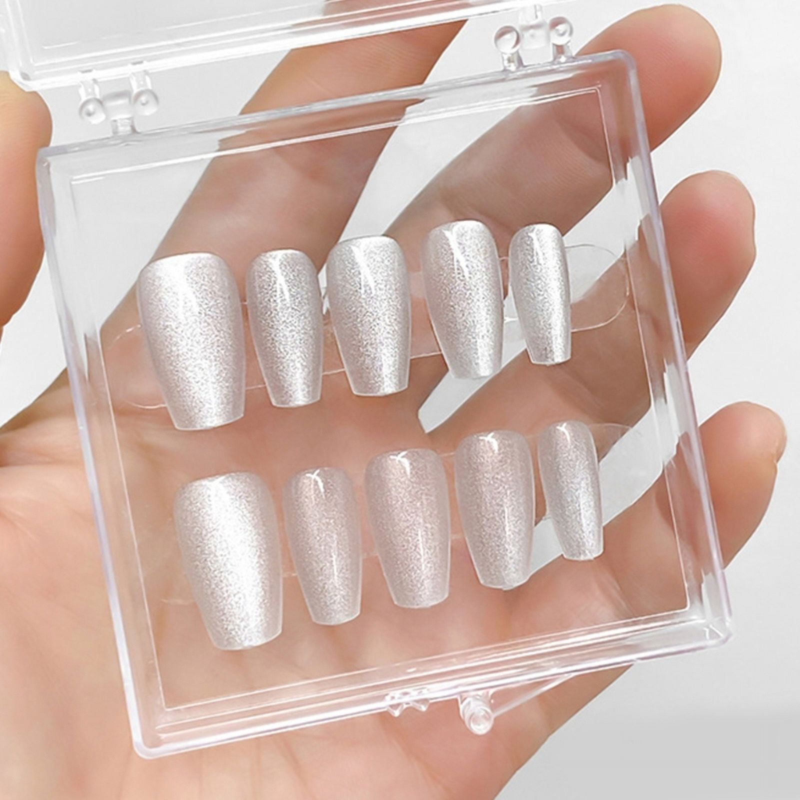 Milue Short Square False Nails Glitter Ballerinas False Nails Full ...