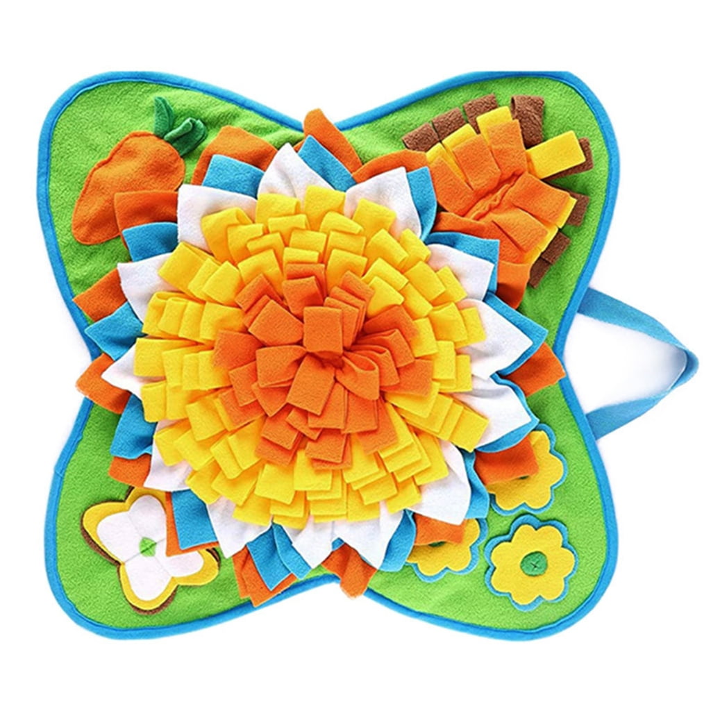 Milue Soft Flower Sniffing Puzzle Pad Treat Mat Dog Slow Feed Training Snuffle Mat - Walmart.com