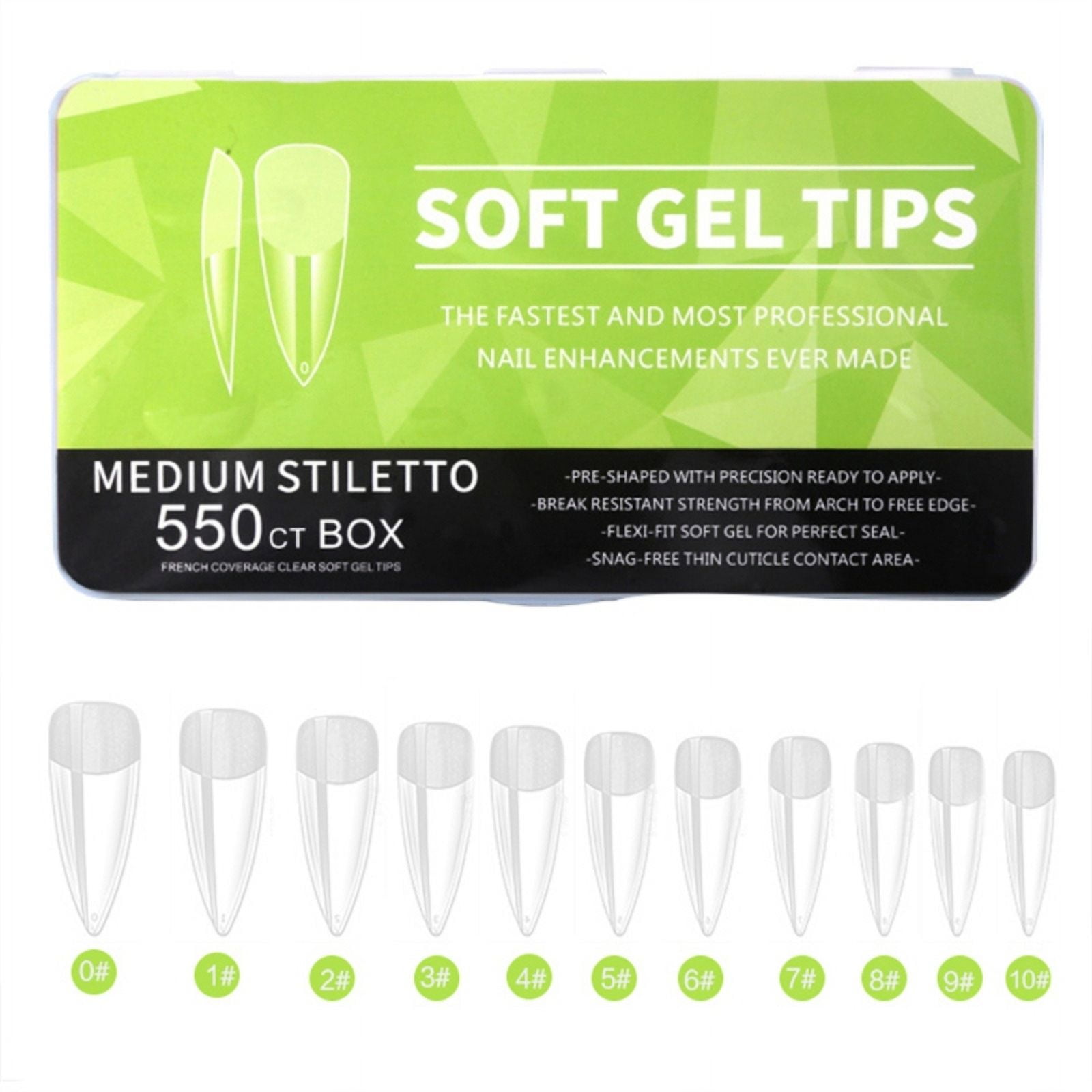 Milue Soft Gel Full Cover Nail Tips Kit for Soak Off Nail Extensions ...