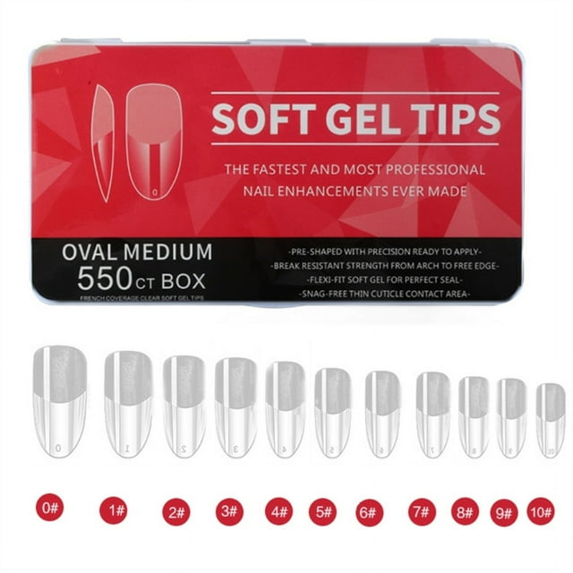 Milue Soft Gel Full Cover Nail Tips Kit for Soak Off Nail Extensions ...