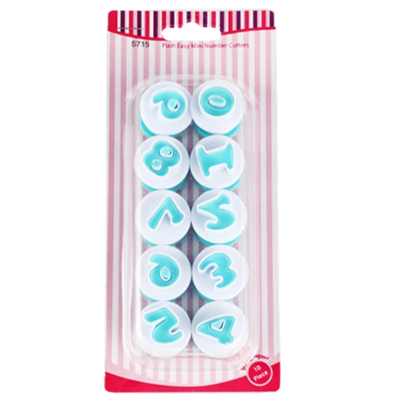 Milue Spring Molds Letter Number Shaped Biscuit Stamps Kitchen Tool ...