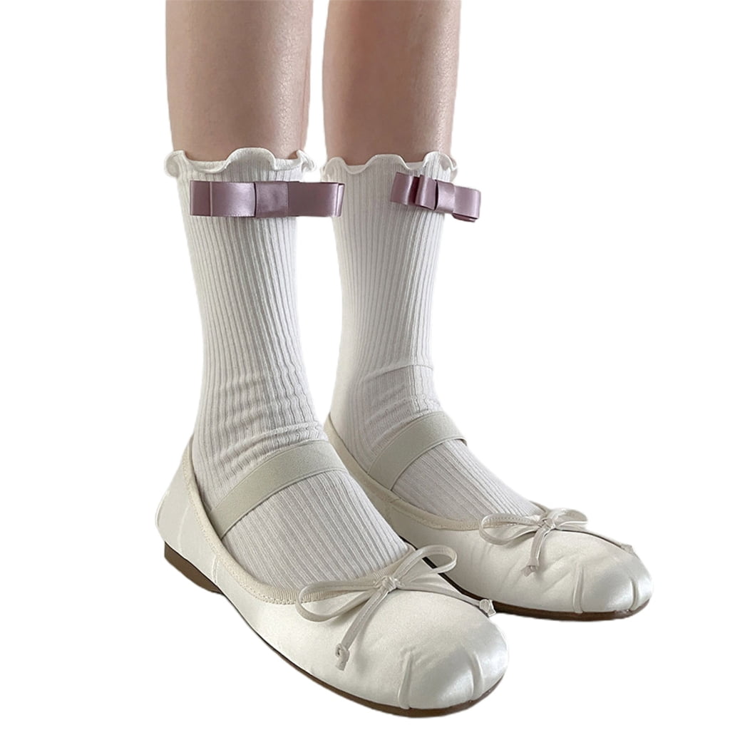 Milue Spring Summer Sock Ballet Y2k Flash Sweet Bows Cotton Foot Wear ...