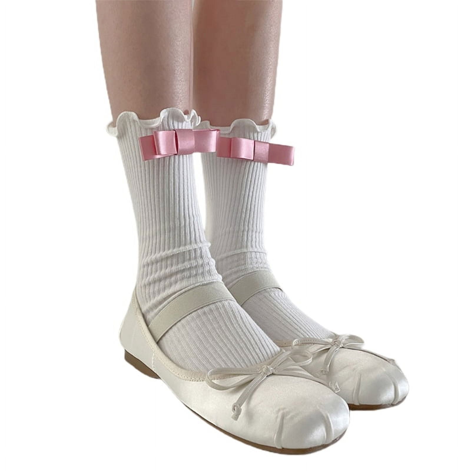 Milue Spring Summer Sock Ballet Y2k Flash Sweet Bows Cotton Foot Wear ...