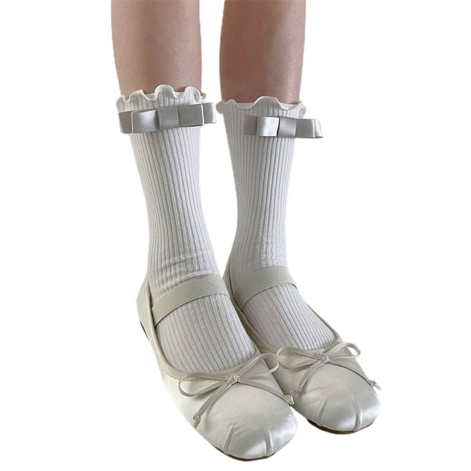 Milue Spring Summer Sock Ballet Y2k Flash Sweet Bows Cotton Foot Wear ...