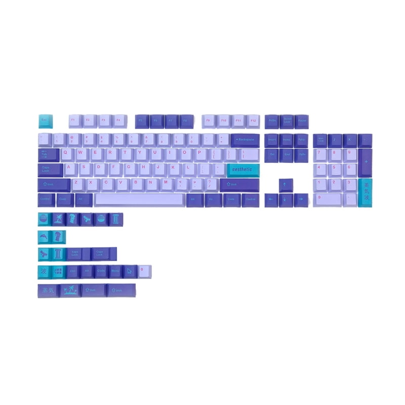 Milue Steam Wave CherryProfile Keycaps PBT Dye Sublimation Set for ...