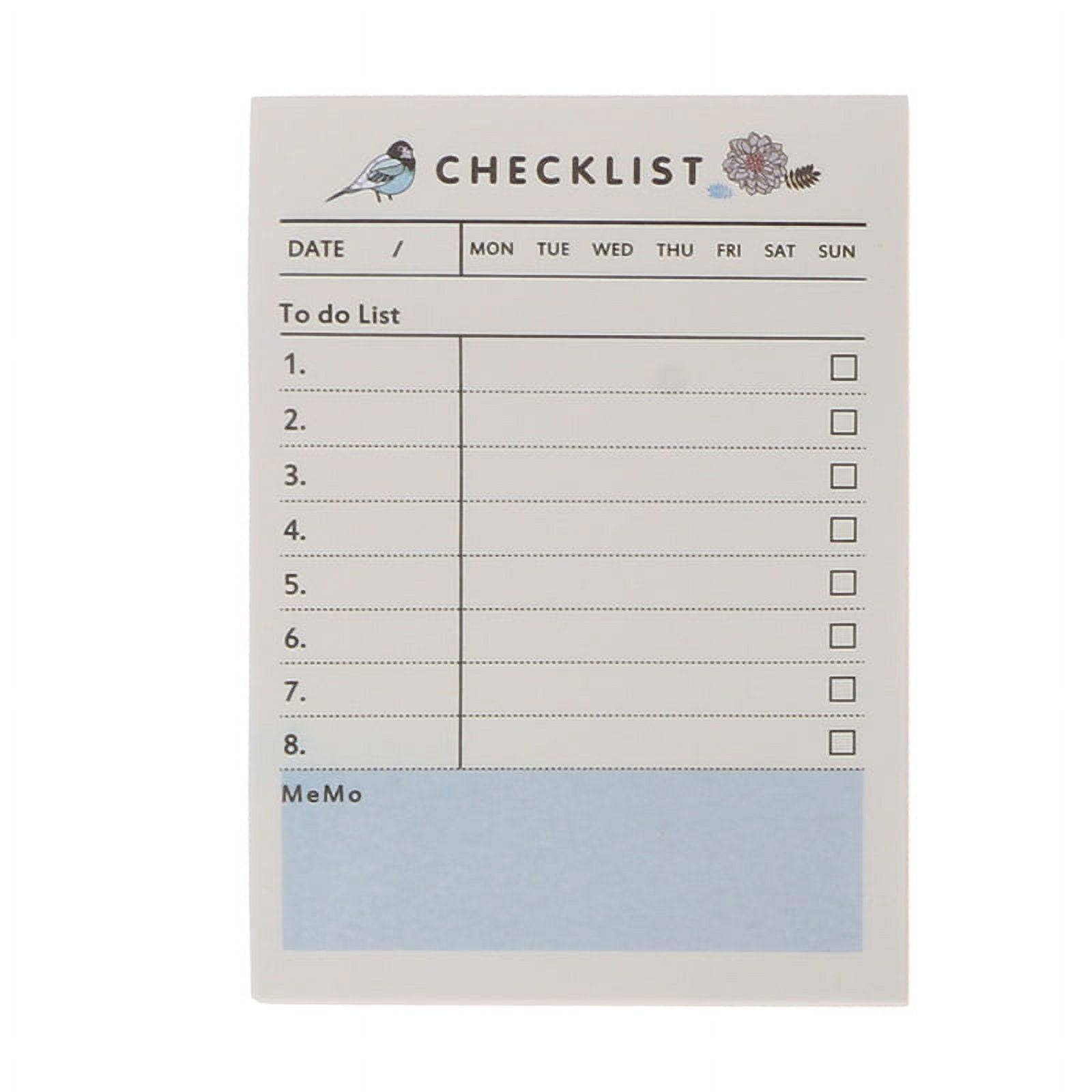 Milue Sticky Note Pad Small Check-list Note Papers Self-adhesive To-do ...
