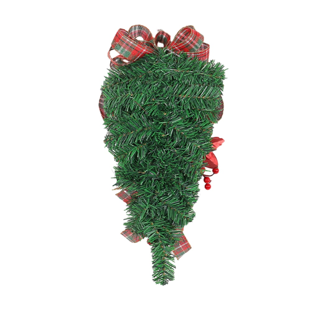 Milue Vibrant Christmas Upside Down Rattan Tree Wall Decor with ...