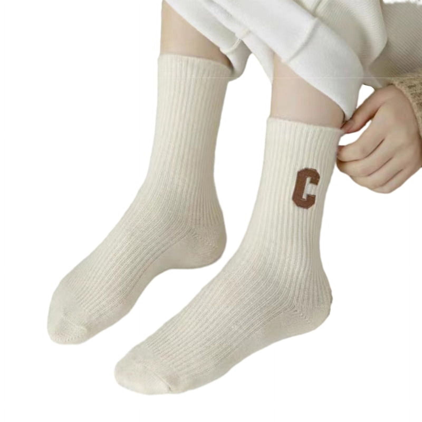 Milue Warm and Trendy C Letter Print Outdoor Socks Comfortable Home ...