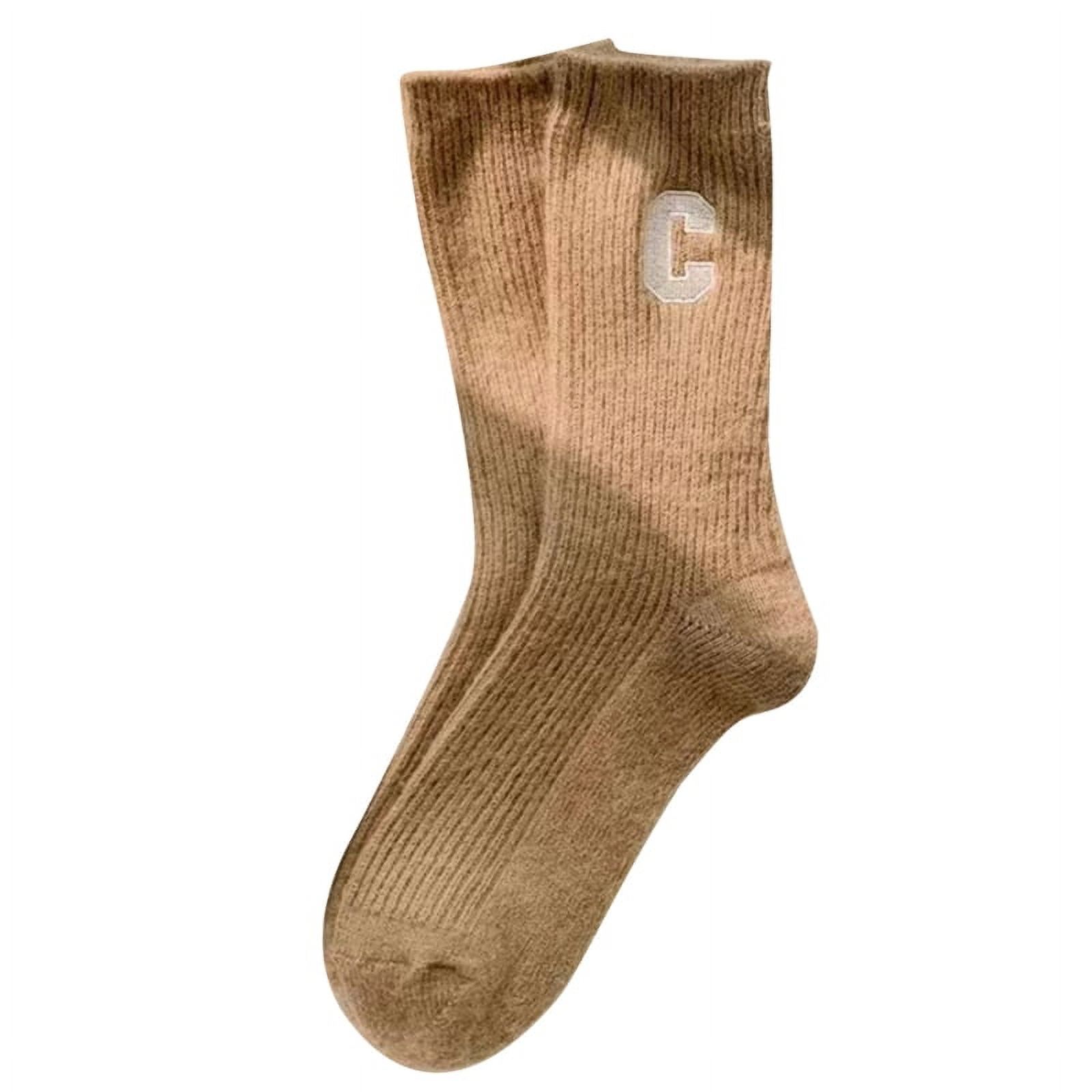 Milue Warm and Trendy C Letter Print Outdoor Socks Comfortable Home ...