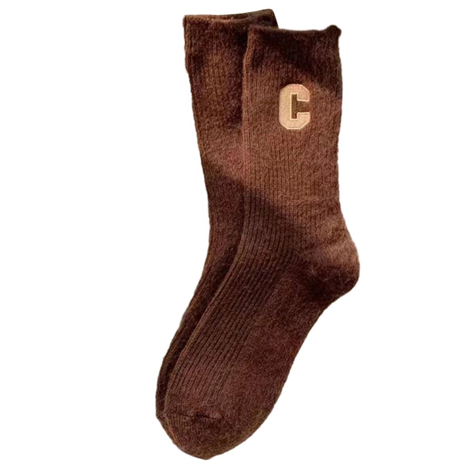 Milue Warm and Trendy C Letter Print Outdoor Socks Comfortable Home ...