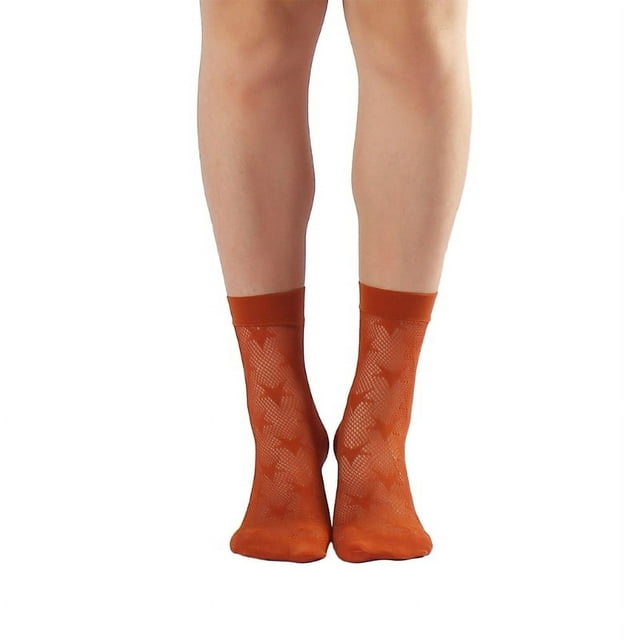 Milue Women Fishnet Socks Mesh Lace Short Ankle Socks Nylon Sheer Ankle ...