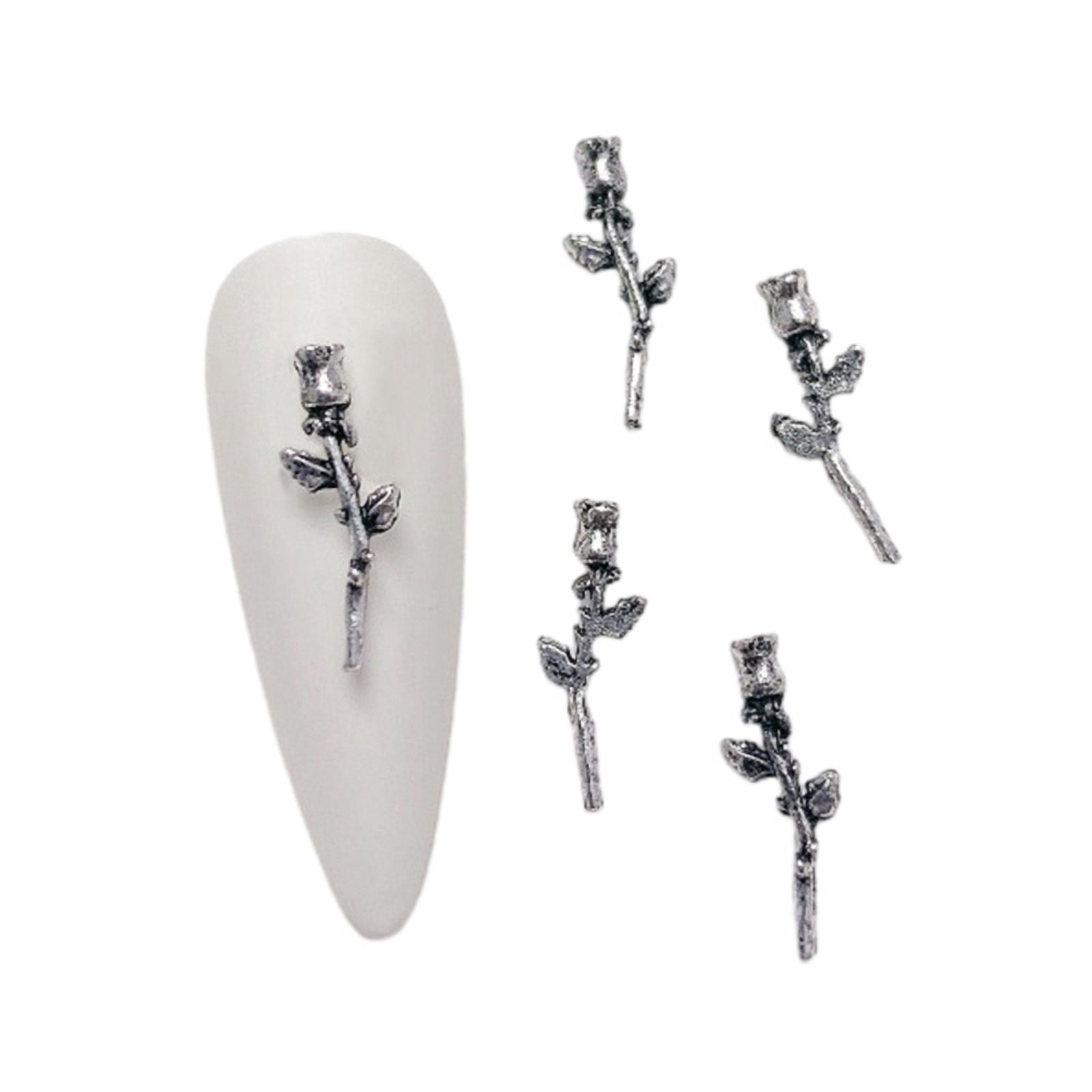Milue Women Girls Charming 3D Rose Flower Charms for Nail Design Craft ...