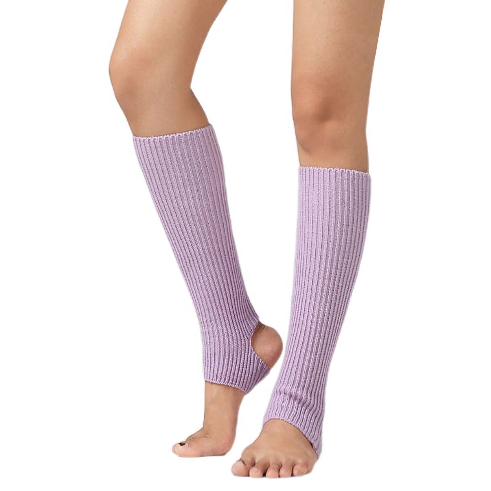 Milue Women Girls Stirrup Leg Warmers Boot Cuffs Ribbed Knit Solid ...