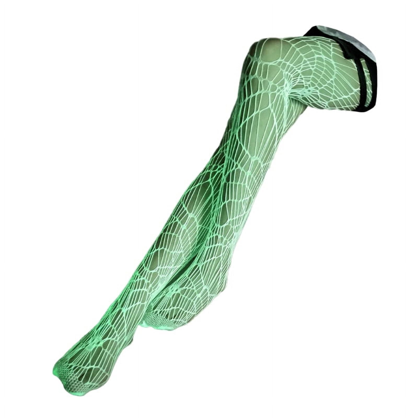 Milue Women Luminous High Waist Glow Fishnet Tights Tights Glow in the ...