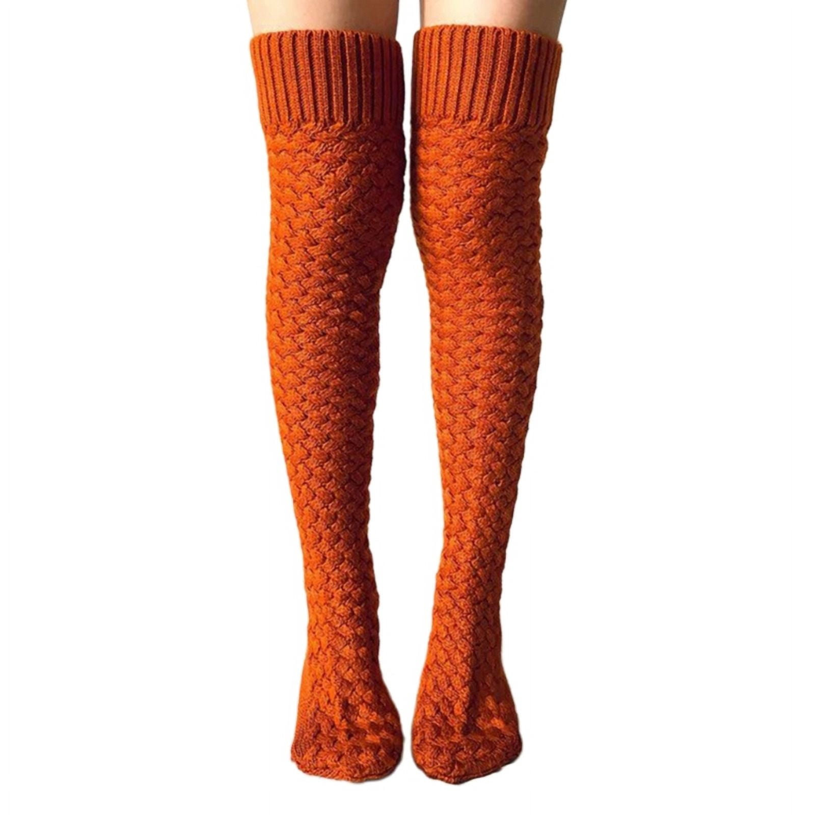 Milue Women Over Knee Long Boot Socks Braided Cable Knit Stockings ...