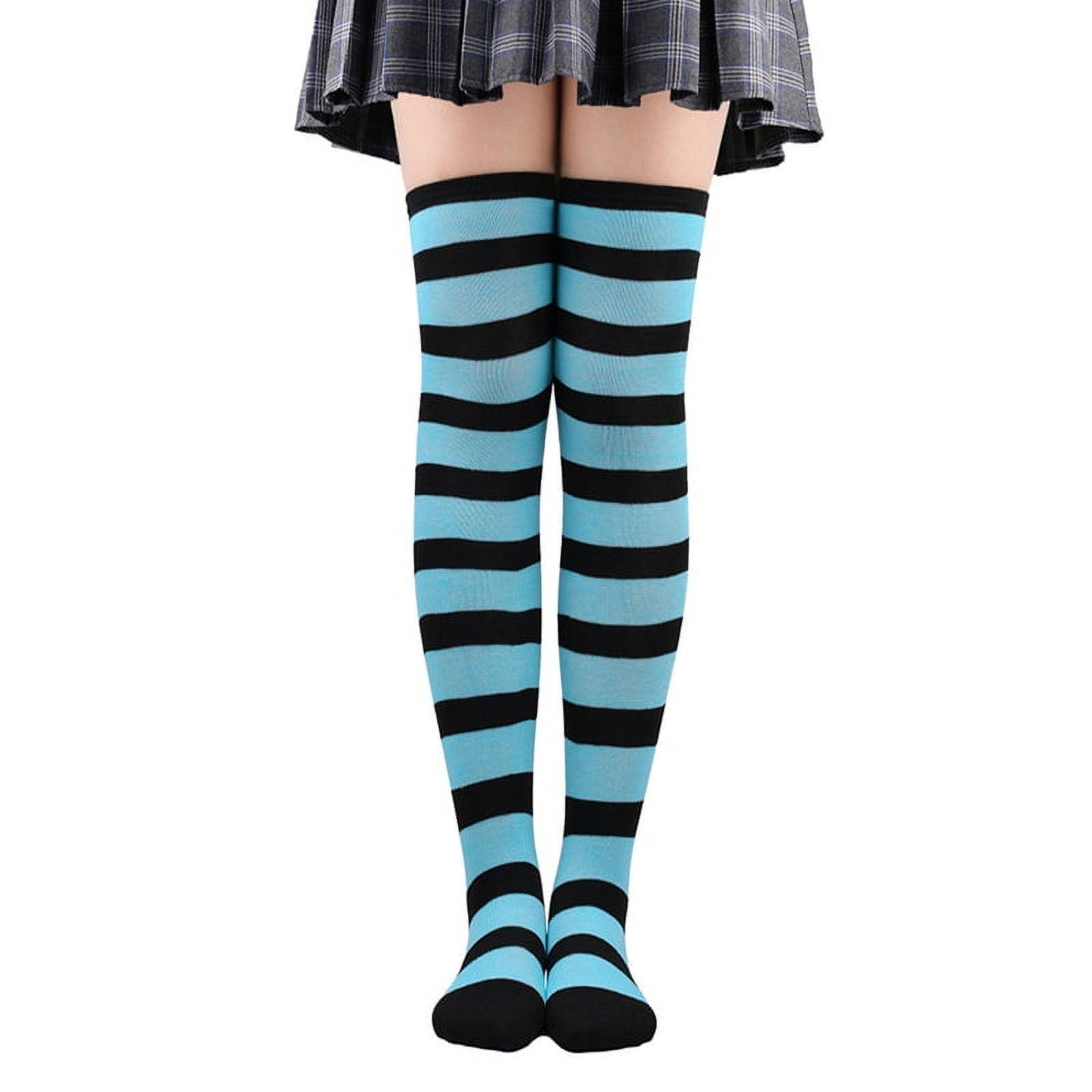 Milue Women Over Knee Long Socks Anime Cosplay Striped Printed Thigh ...