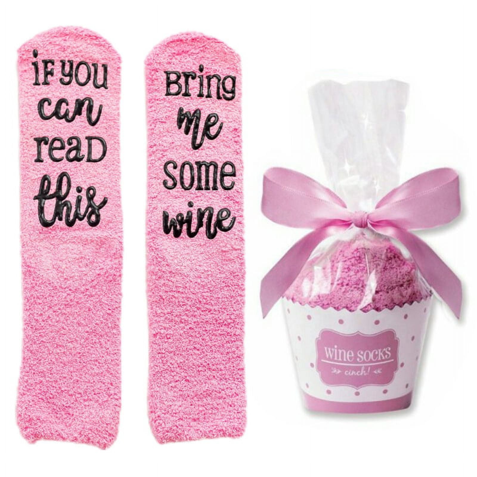 Milue Women Winter Fuzzy Plush Slipper Crew Socks If You Can Read This ...