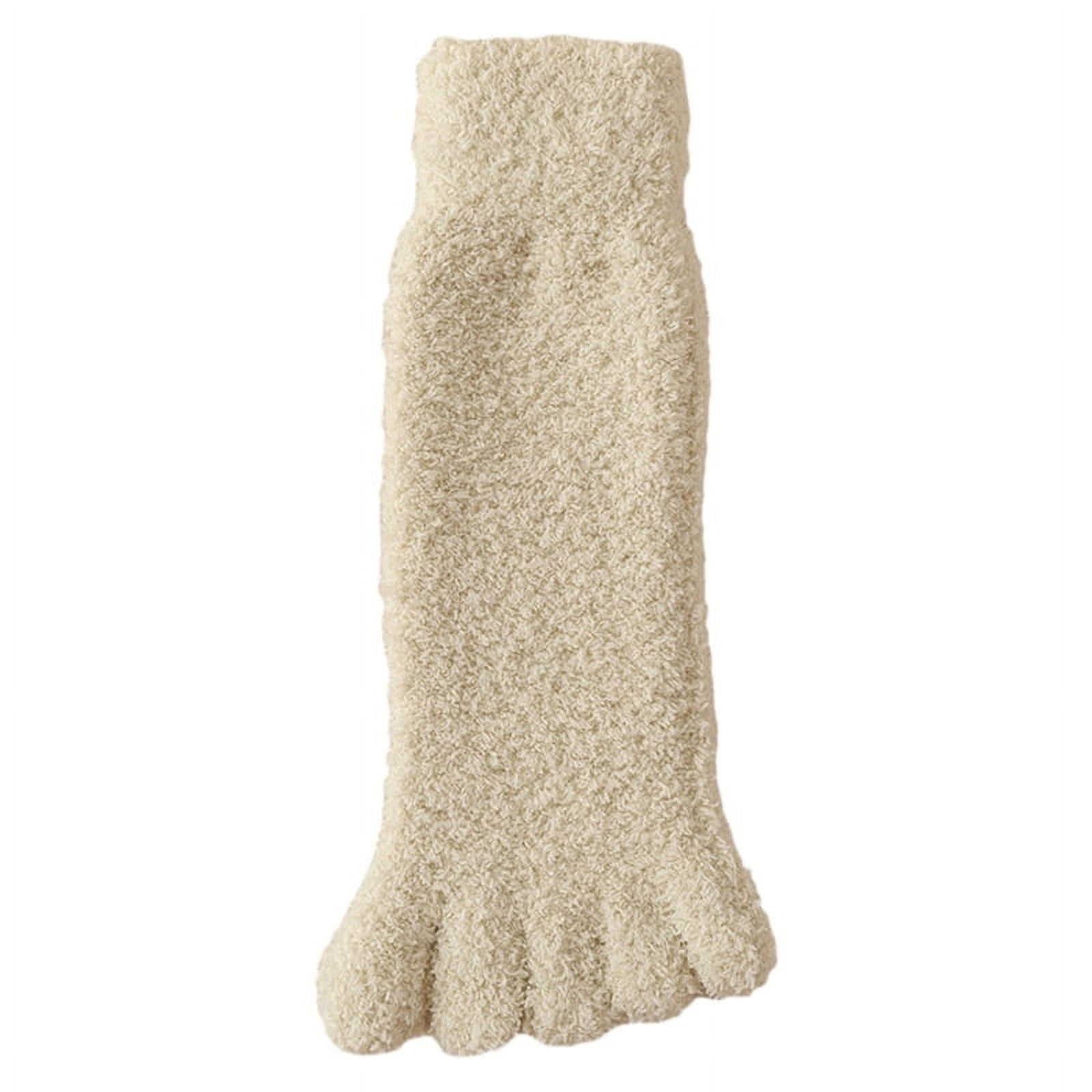 Milue Women Winter Fuzzy Toe Socks Furry Five Finger Socks for Casual ...
