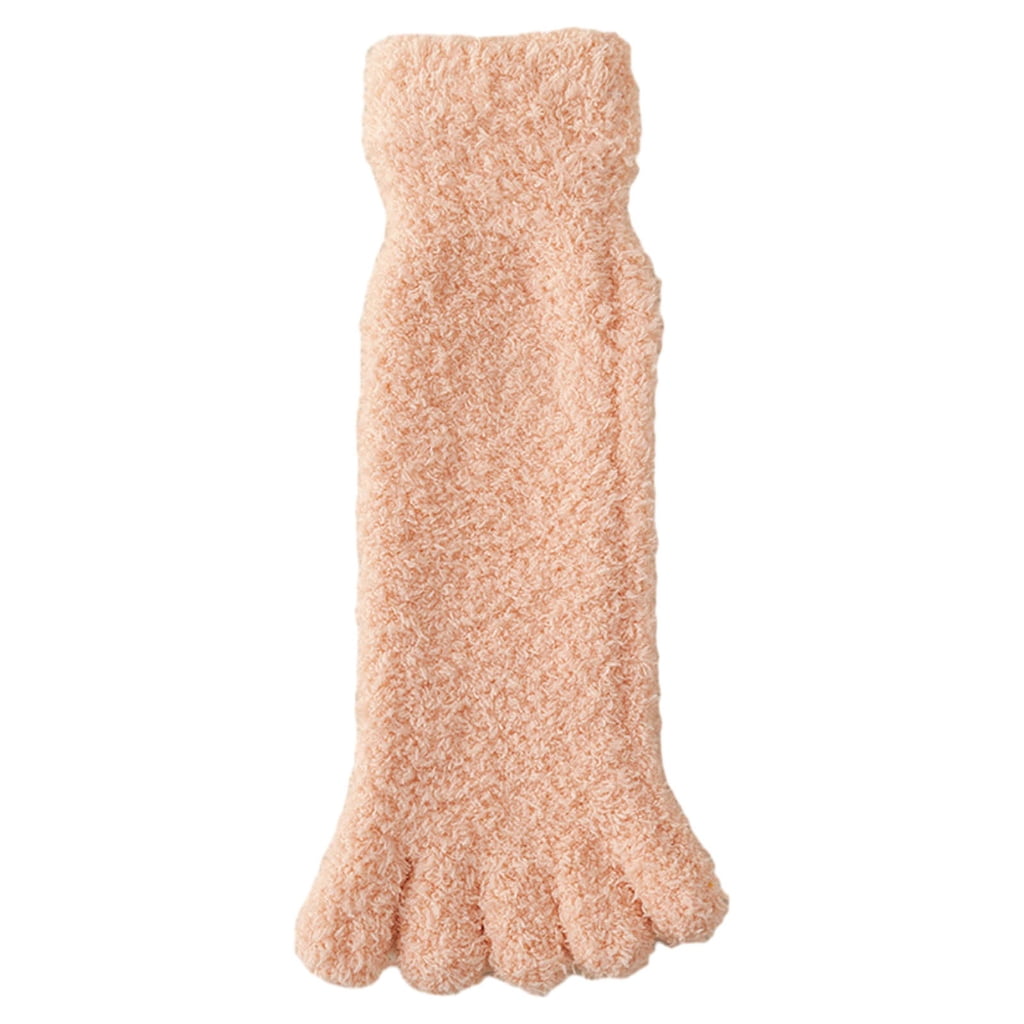Milue Women Winter Fuzzy Toe Socks Furry Five Finger Socks for Casual ...