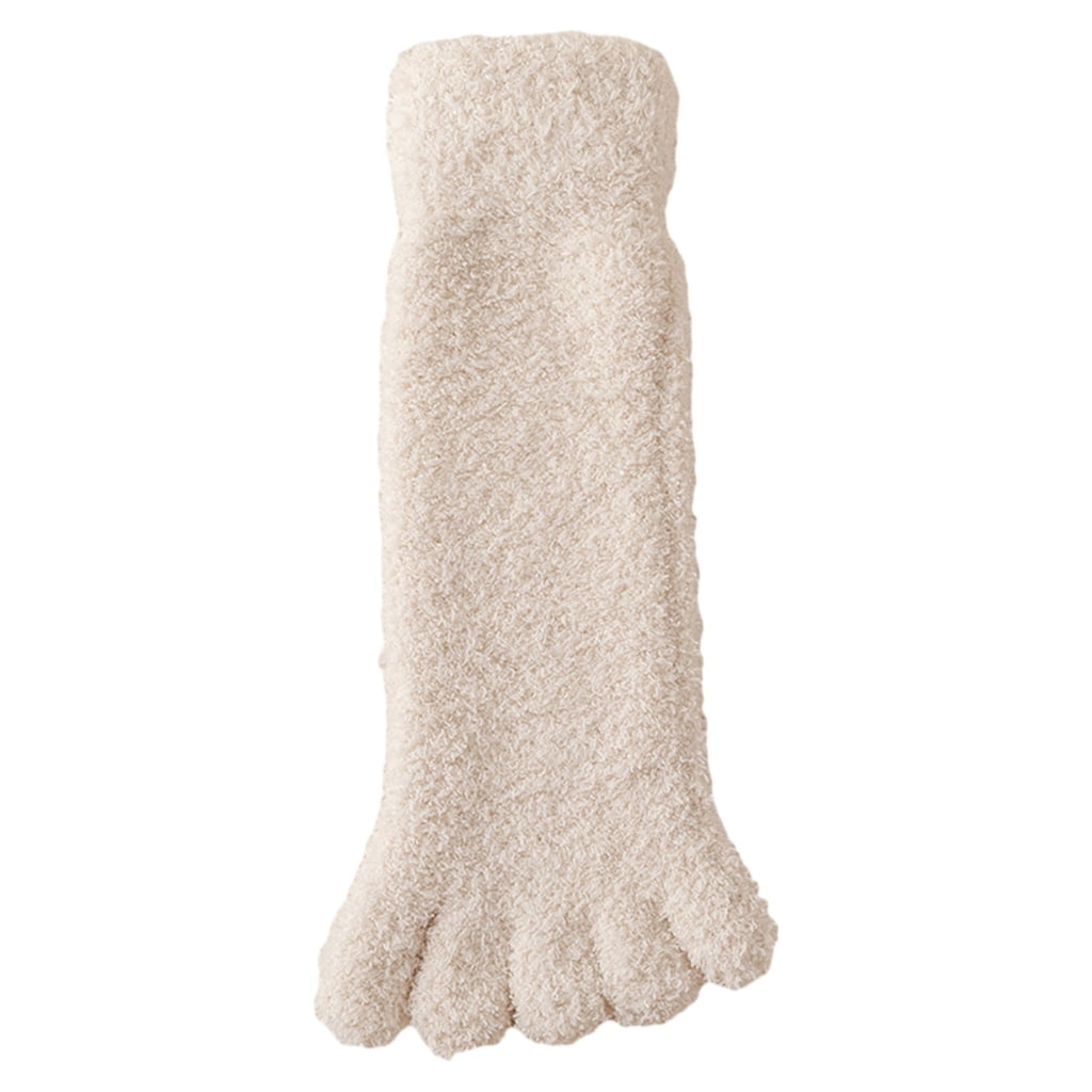 Milue Women Winter Fuzzy Toe Socks Furry Five Finger Socks for Casual ...