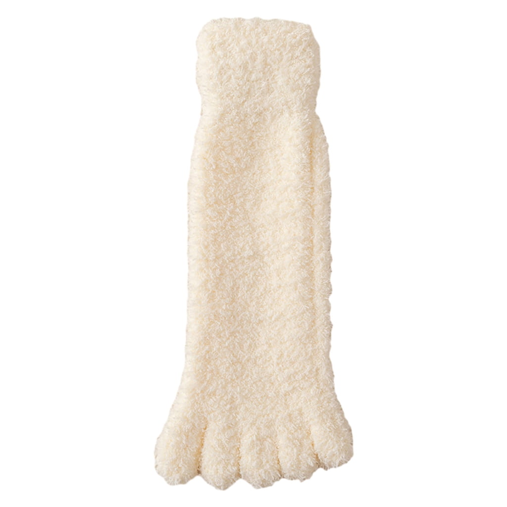 Milue Women Winter Fuzzy Toe Socks Furry Five Finger Socks for Casual ...