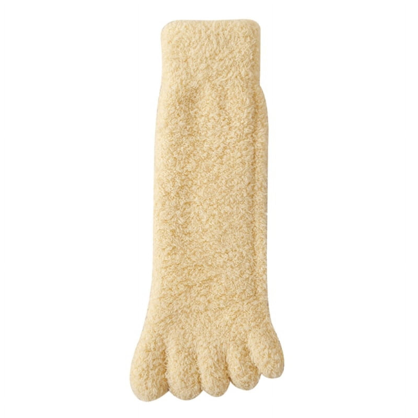 Milue Women Winter Fuzzy Toe Socks Furry Five Finger Socks for Casual ...