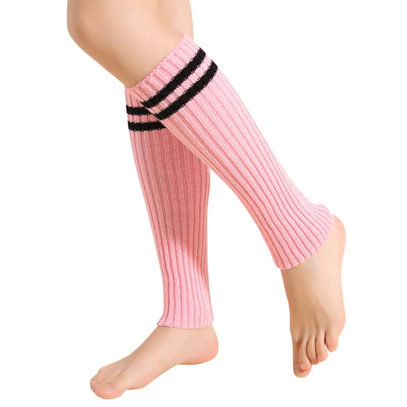 Milue Women Winter Ribbed Knitted Leg Warmers Harajuku Preppy Style ...