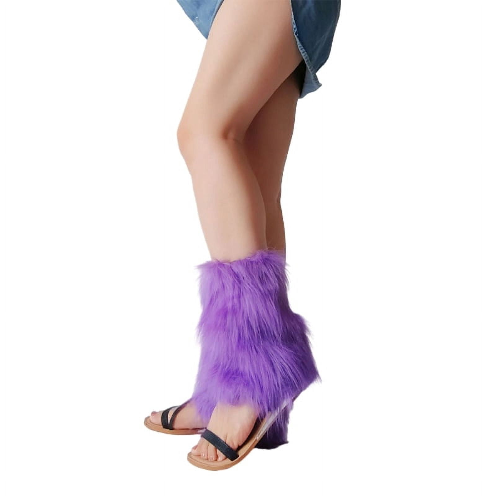 Milue Women's Faux Furs Leg Warmers Boot Winter Warm Foot Cover Y2K JK ...