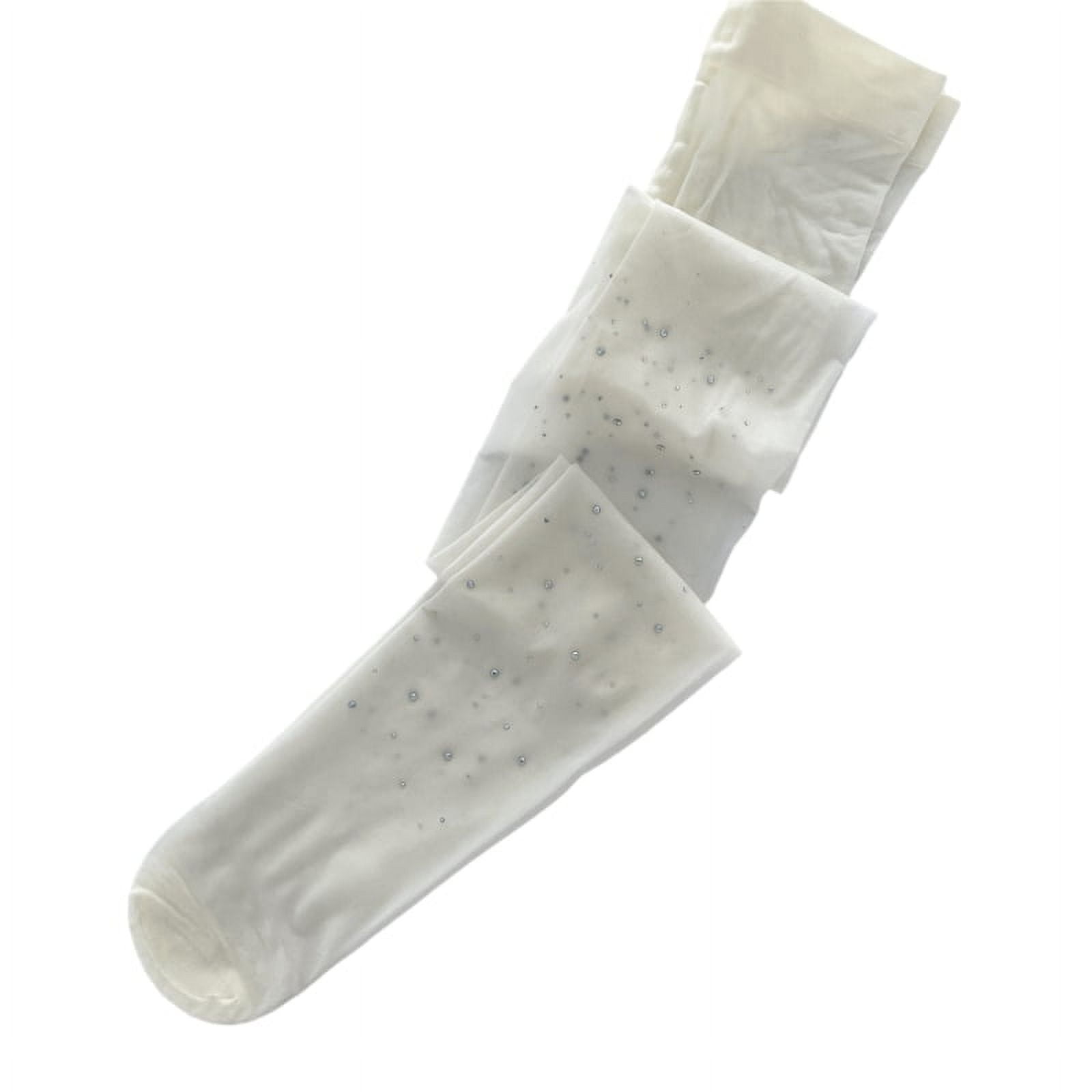 Milue Women's Rhinestones Tights High Waist Pantyhose Sheer Thigh High ...