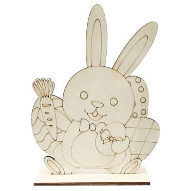 Wood Bunny Decor Easter Rabbit Craft Easter Wooden Bunny Cutouts ...