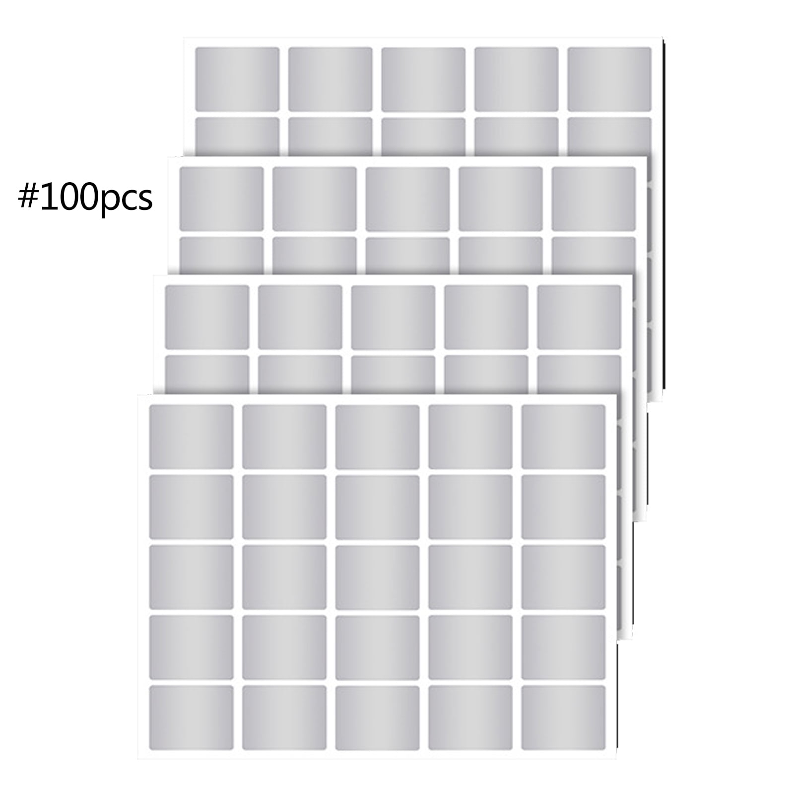 Milue Writable Blank Stickers Self Adhesive Silver Waterproof Labels ...