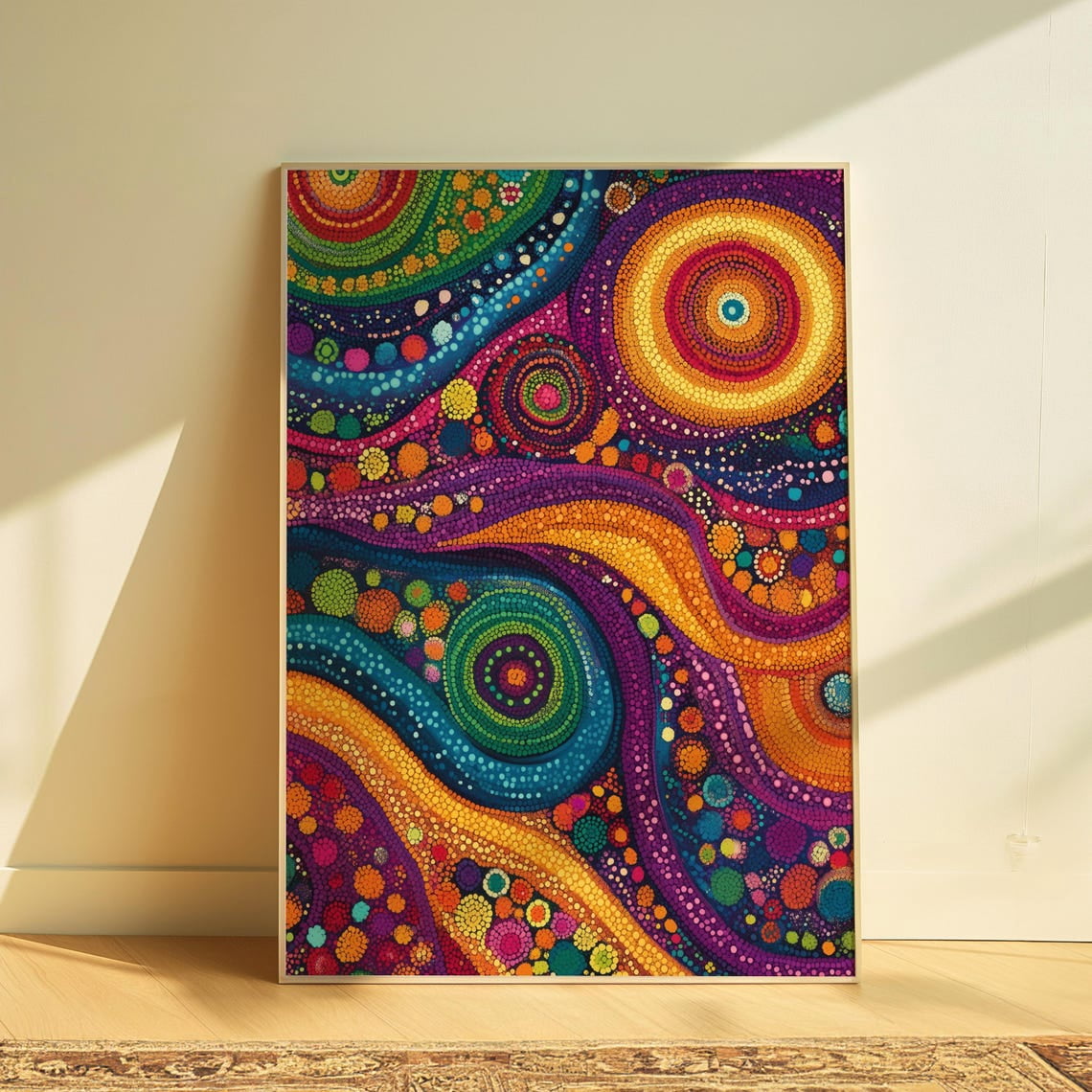Miluva Abstract Aboriginal Dot Art Poster, Abstract Art, Australia ...