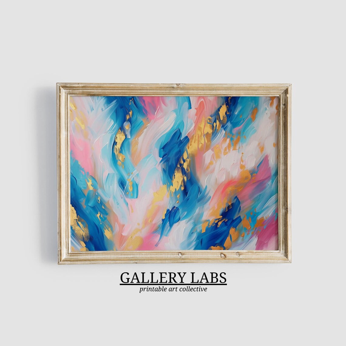 Miluva Abstract Blue Gold Dorm Decor Trendy Wall Art Apartment Decor ...