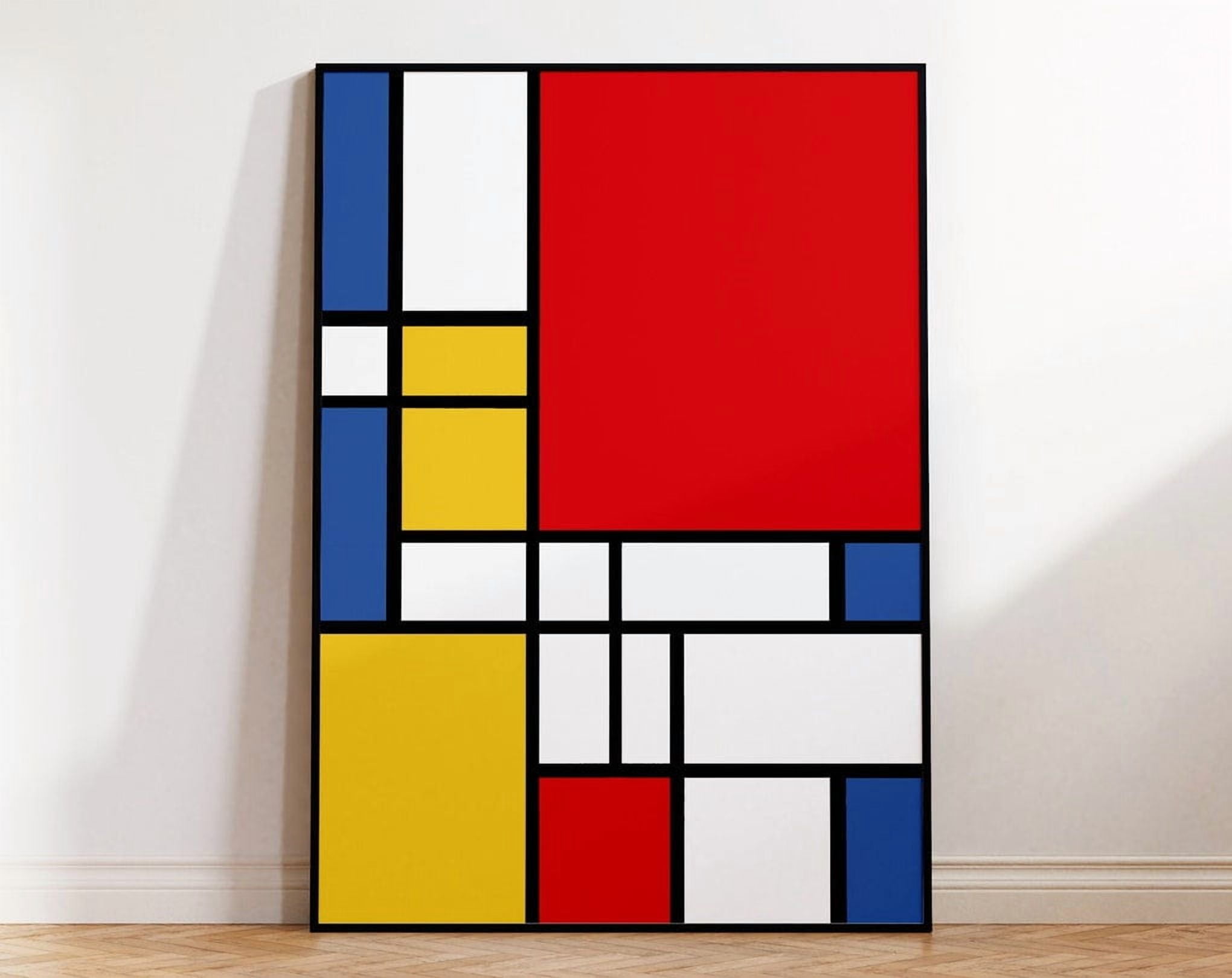 Miluva Abstract Geometric Art Print Piet Mondrian Inspired, Modern Art ...
