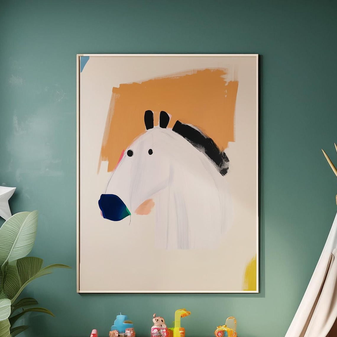 Miluva Abstract Horse Oil Acrylic Pet Horses Nursery Child Animals ...