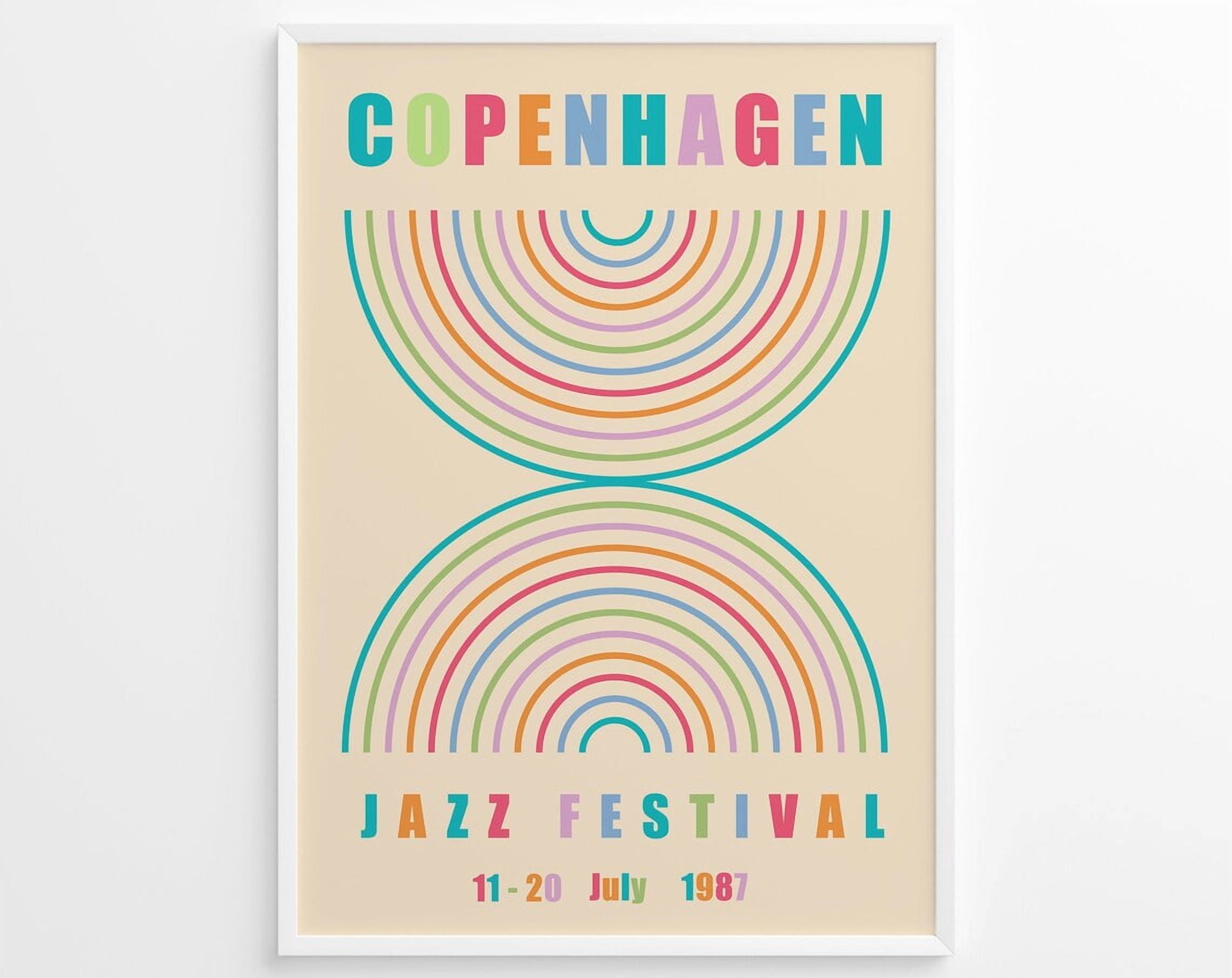 Miluva Abstract Jazz Festival Poster, Copenhagen Music Festival Print ...