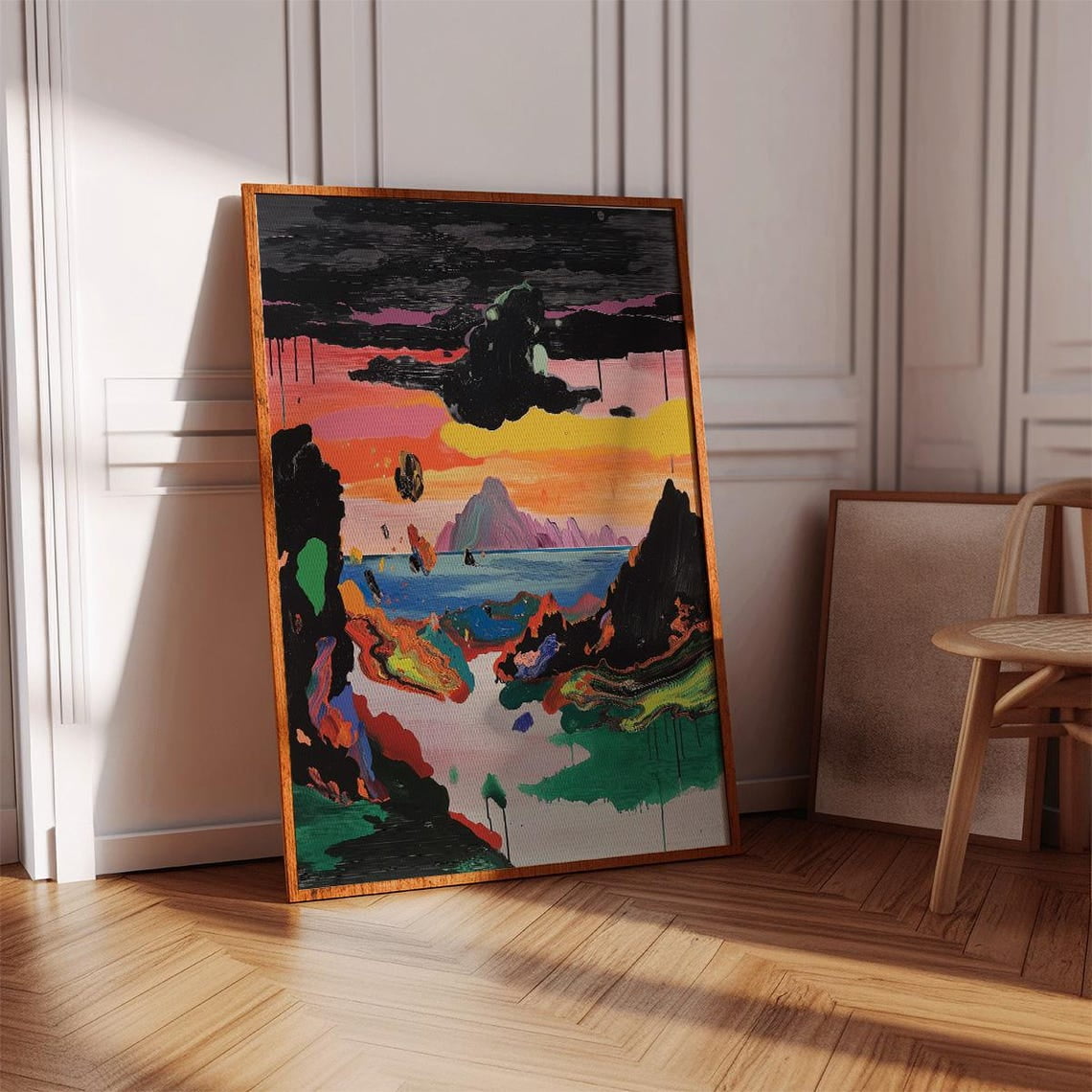 Miluva Abstract Landscape Art, Vibrant Acrylic s, Unique Color ...