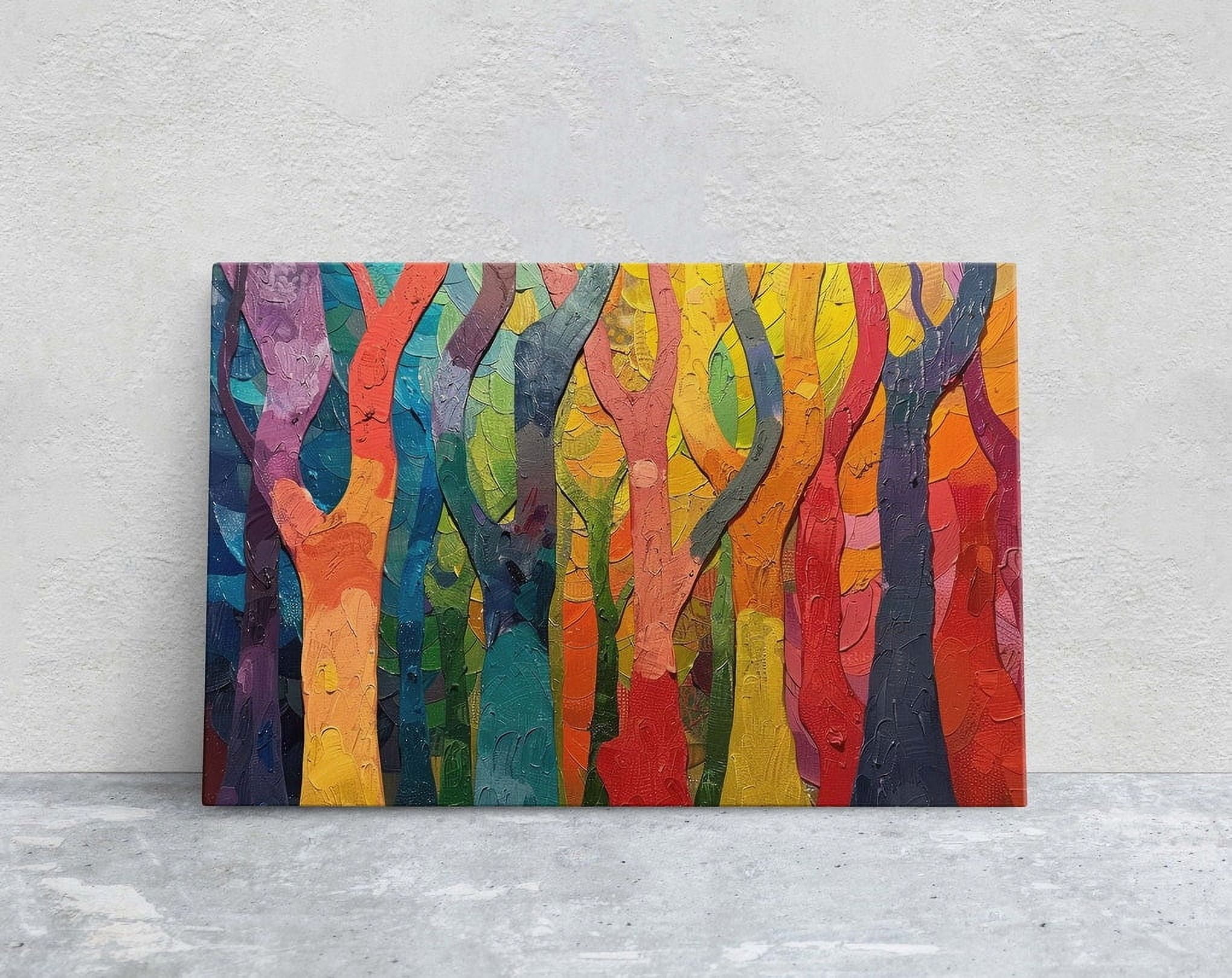 Miluva Abstract Tree, Modern Colorful, Symbolism Art, Rainbow Color ...