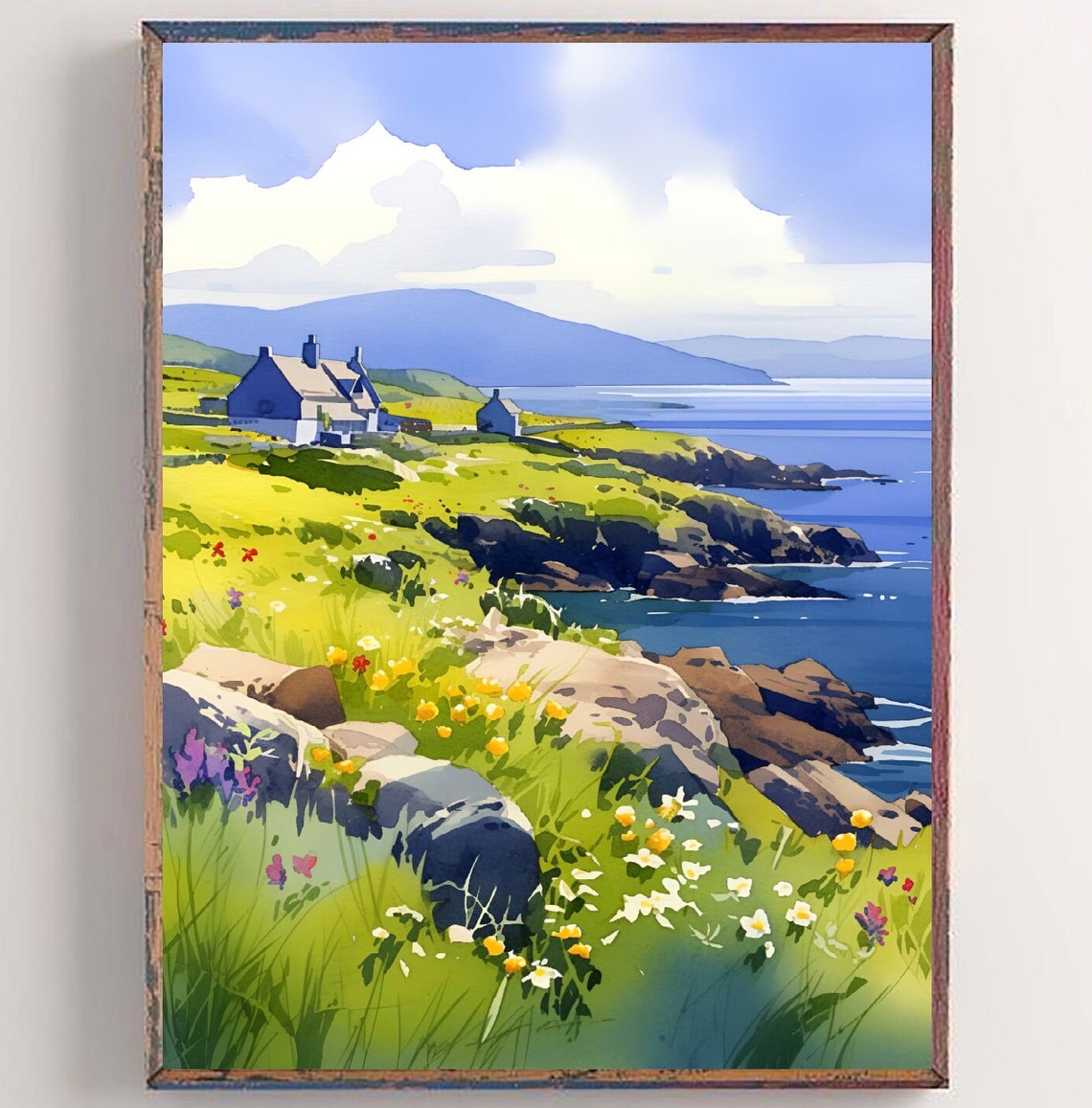 Miluva Achill Island Ireland Print Keen Bay Irish Landscape Art Coastal ...