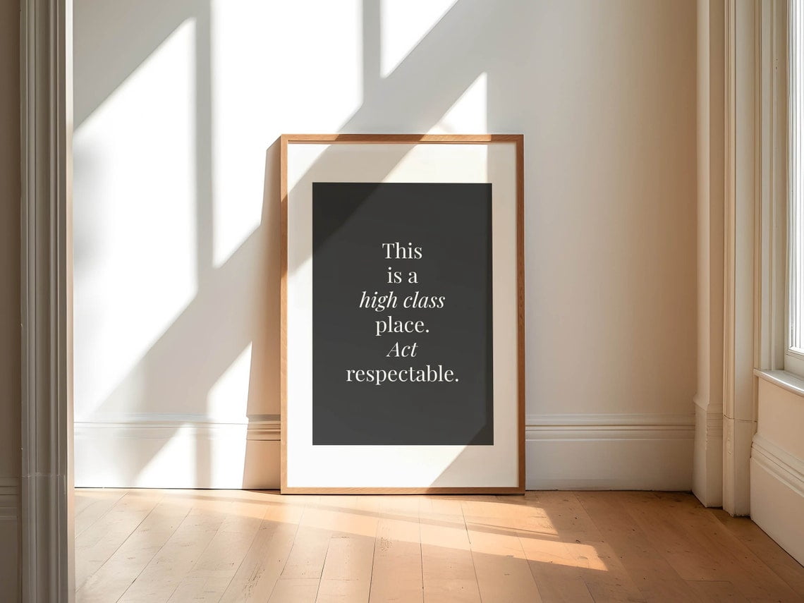 Miluva Act Respectable Bathroom Art Print Bathroom Wall Decor Guest ...