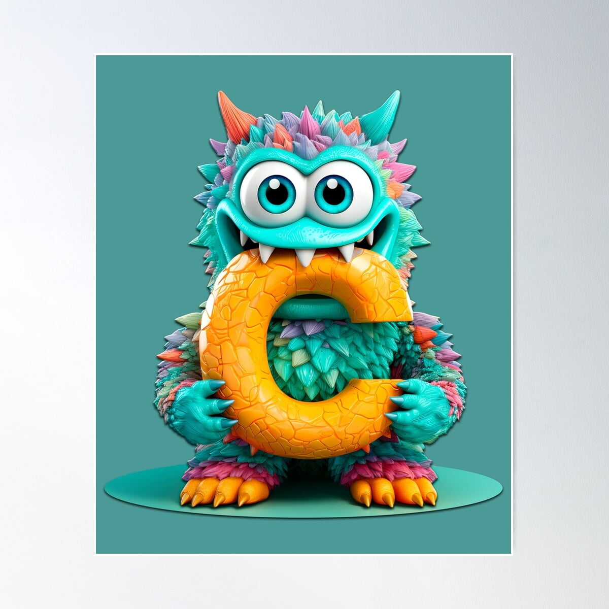 Miluva Adorable Kids Monster Alphabet Letter C Back To School Poster ...
