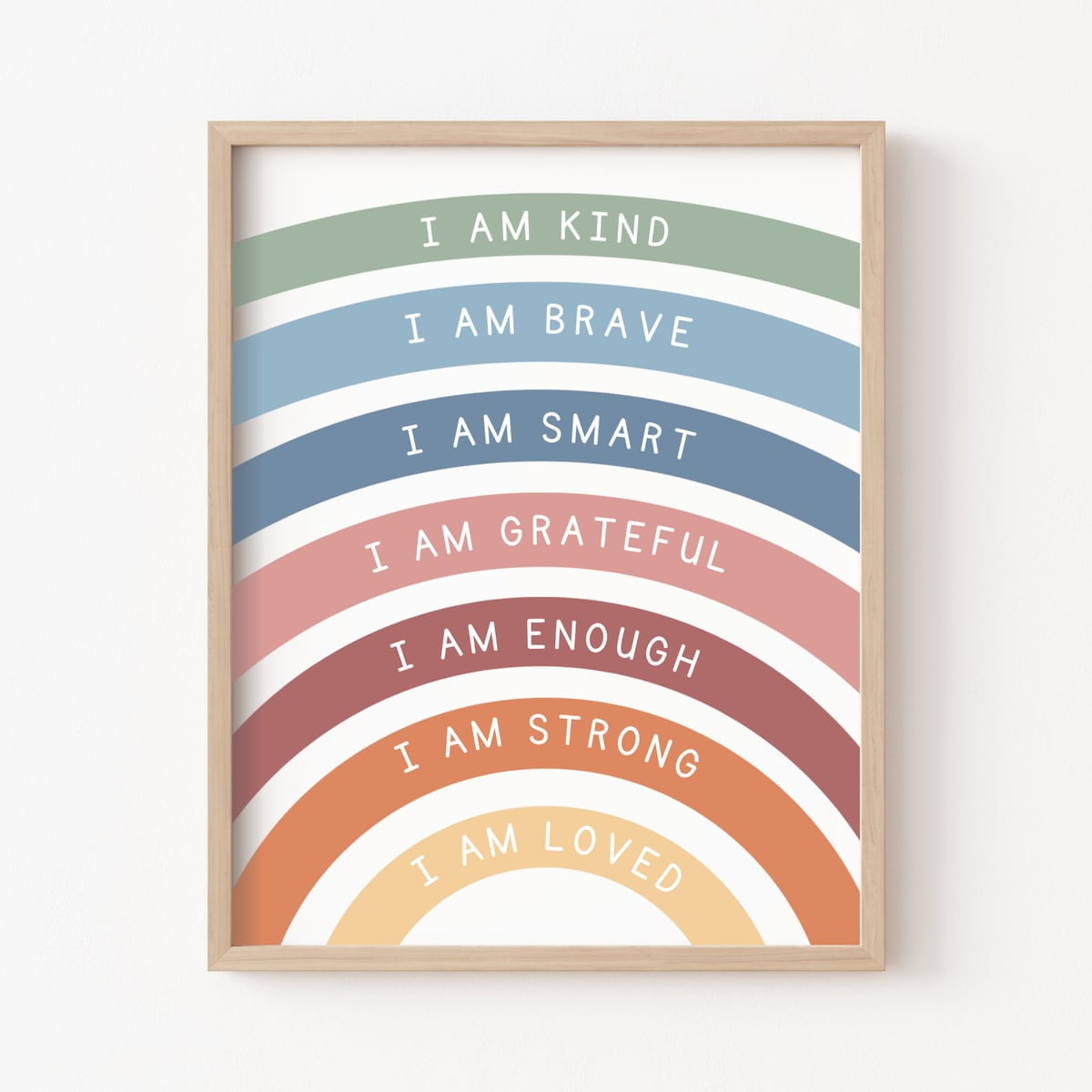 Miluva Affirmations For Kids, Playroom Wall Decor, Rainbow Affirmations ...