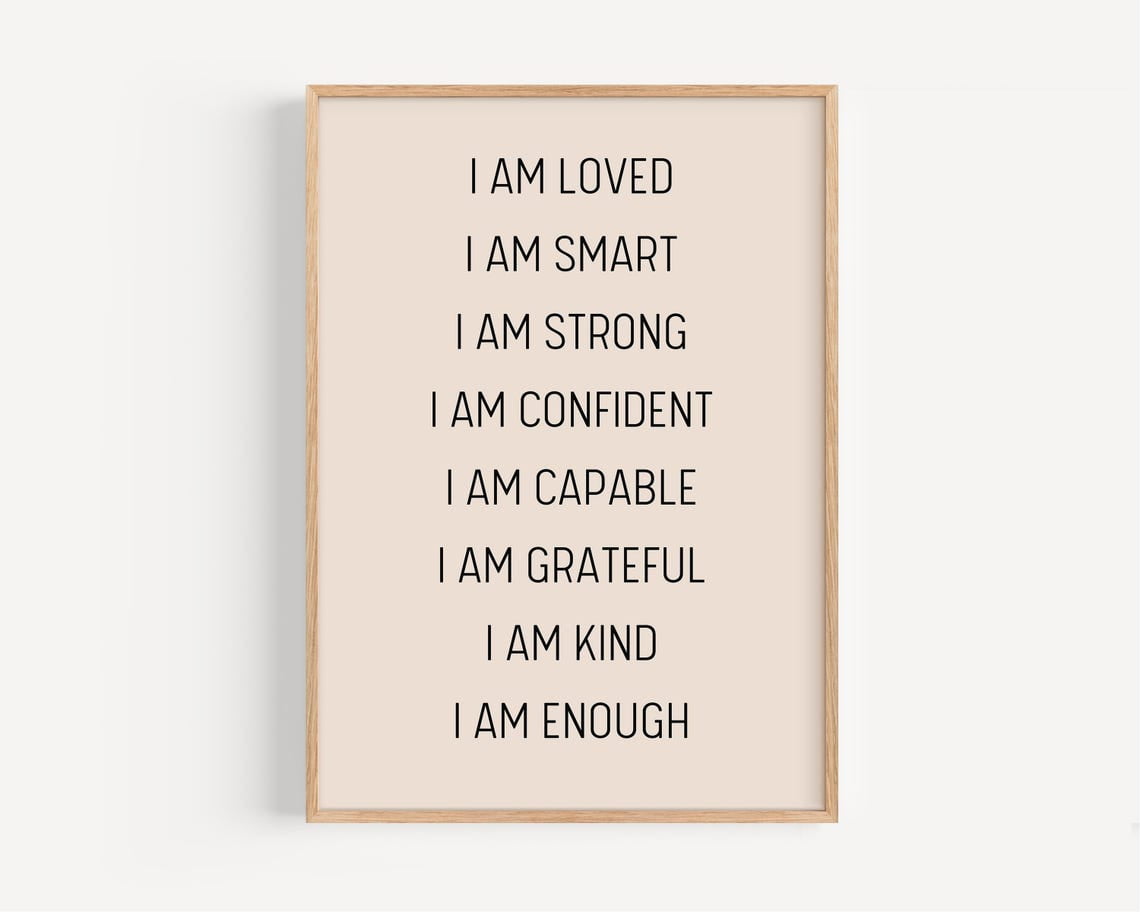 Miluva Affirmations Wall Art Gender Neutral Nursery Decor Boho Kids ...