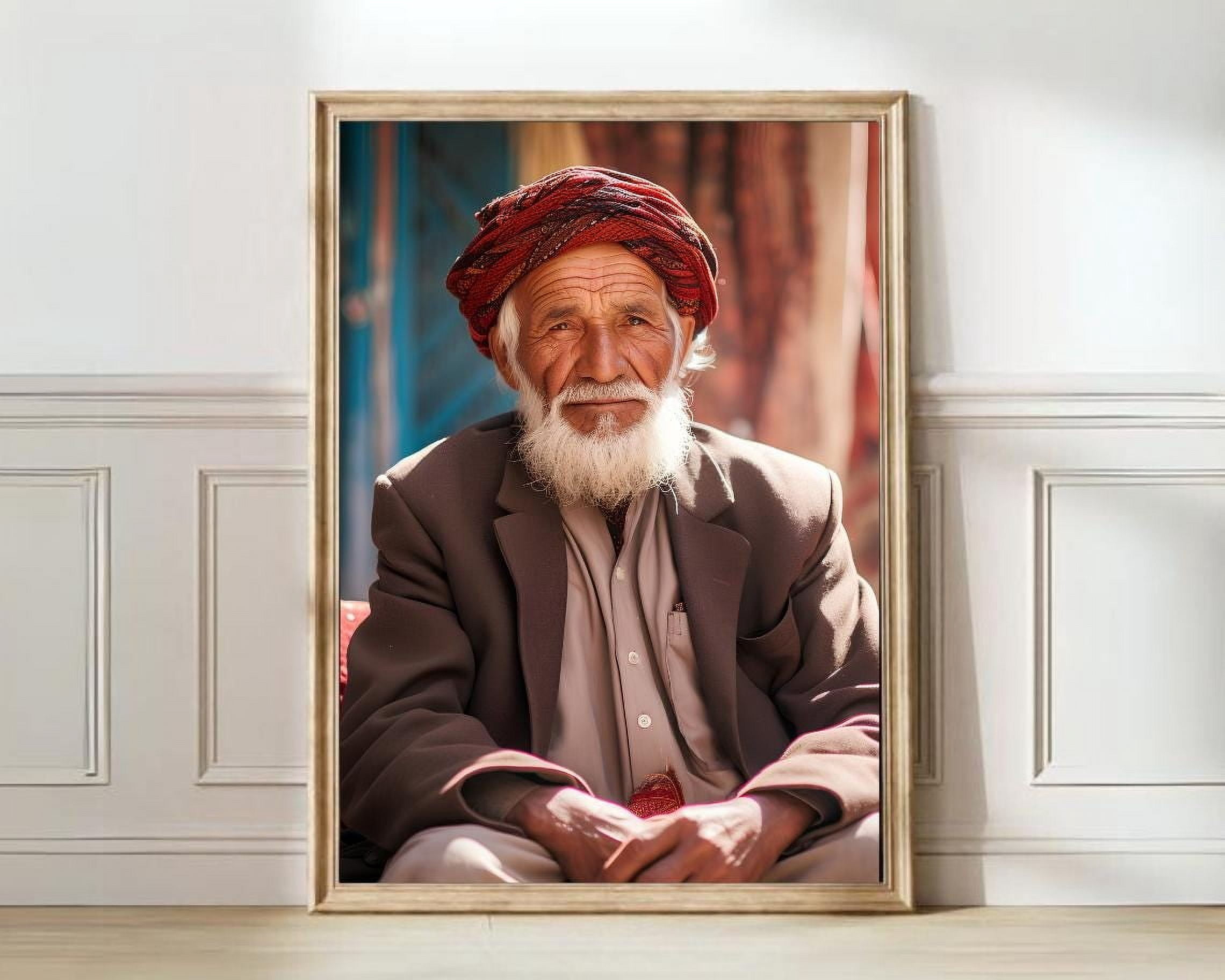Miluva Afghan Man Portrait Afghanistan Print Afghan Art Persian Art ...