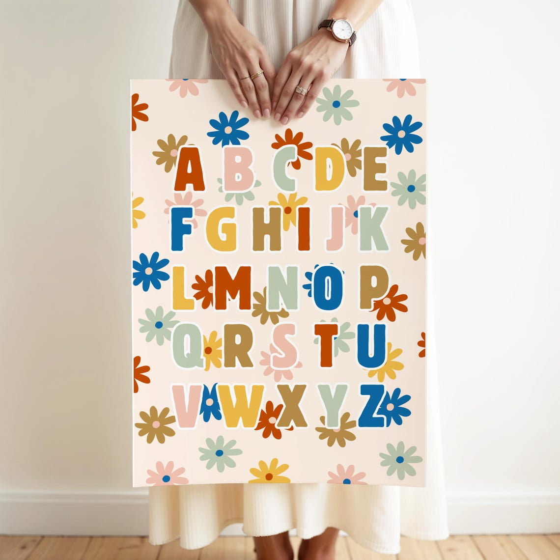 Miluva Alphabet Childrens , Educational Kids Print, Abc Learning Chart ...
