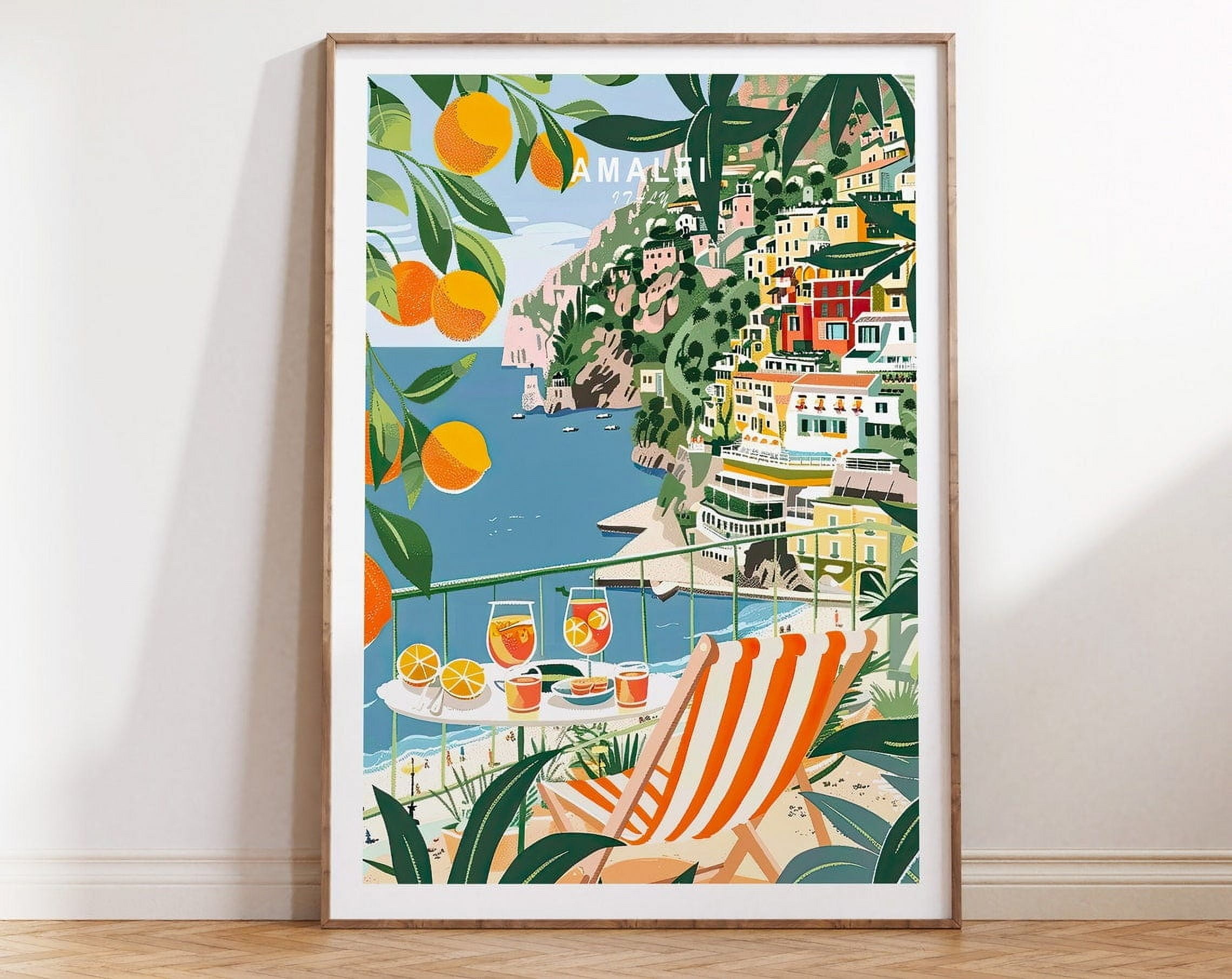 Miluva Amalfi Travel Print, Italy Amalfi Coast Wall Art, Amalfi Gifts ...
