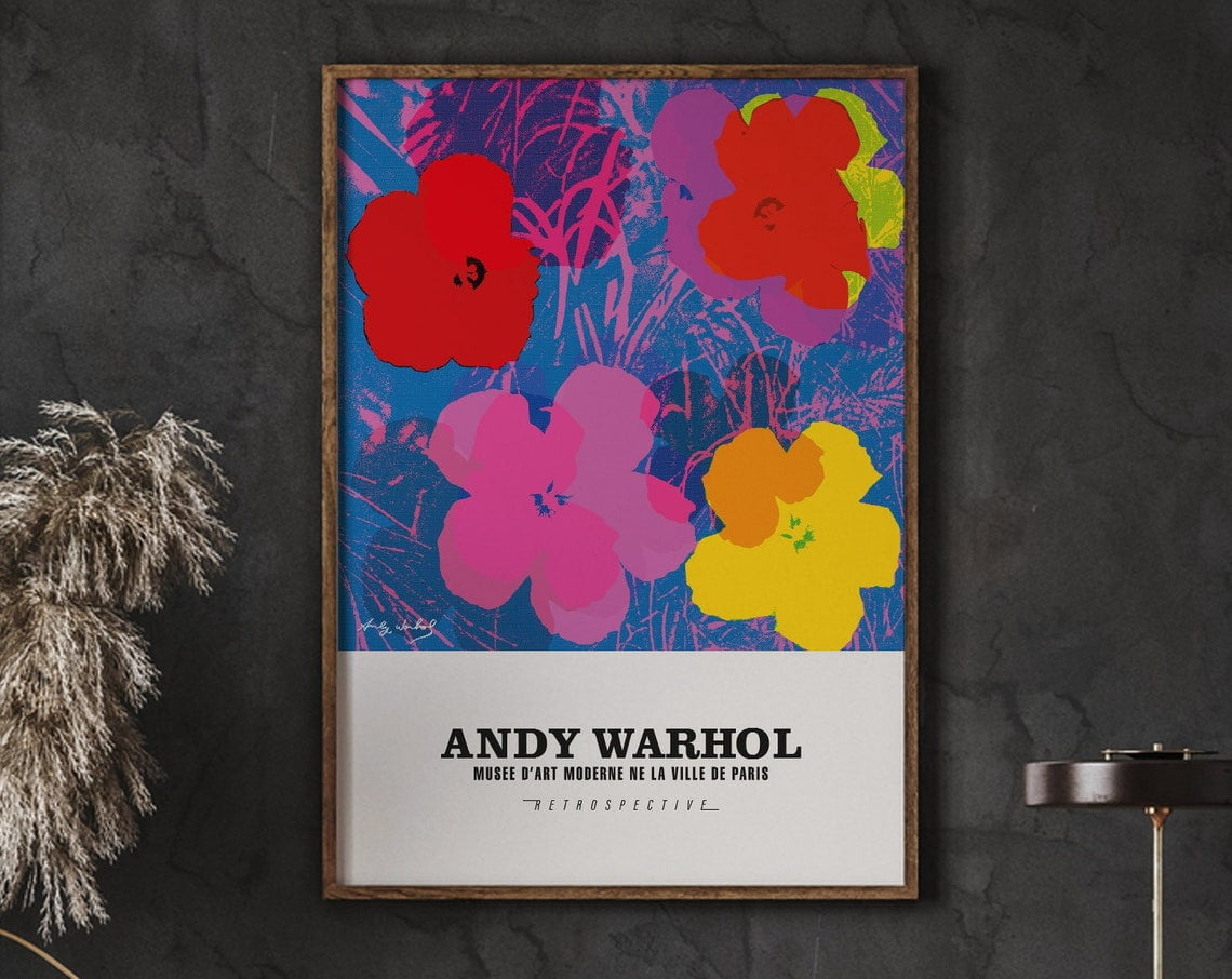 Miluva Andy Warhol Flower Exhibition Poster, Andy Warhol Flower Pop Art ...